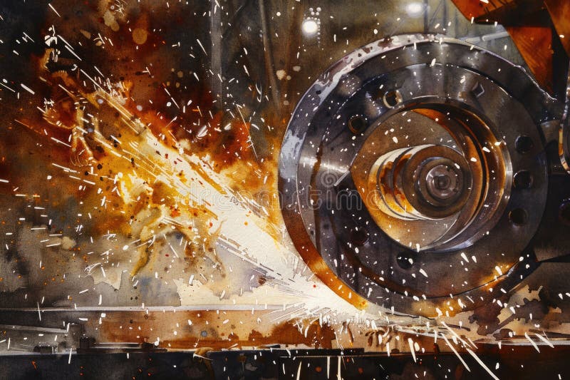 Close Up of a Machine Emitting Sparks, Suitable for Industrial Concepts ...