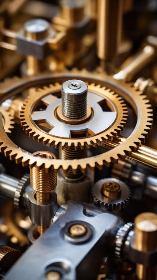 A Close Up of a Machine with Gears on it Stock Photo - Image of ...