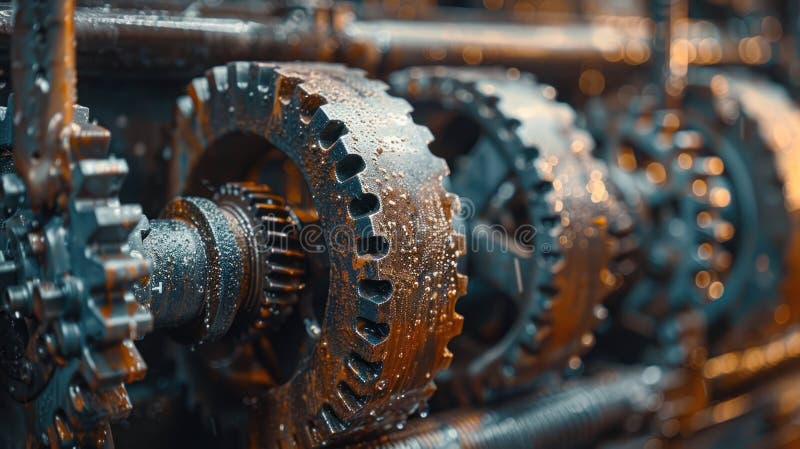 Close Up of Machine Gears stock image. Image of closeup - 308778403