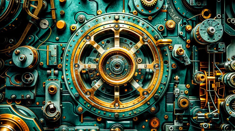 Close Up of Machine with Gears and Gears on the Side of it. AI. Stock ...