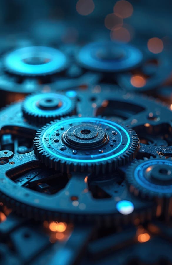 363 Abstract Tech Background Blue Gears Stock Photos - Free & Royalty ...