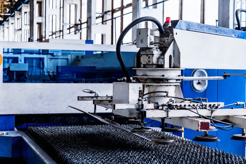 Close Up of Machine for Loading Sheet Metal in Factory Stock Photo ...