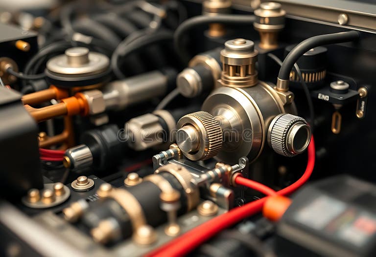 Close Up of a Machine with Many Different Types of Knobs Stock ...