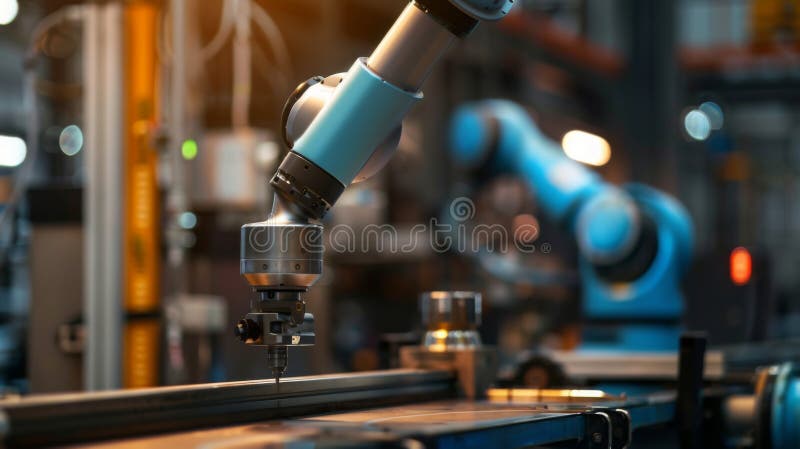 Precision Machine Working on Metal Stock Photo - Image of machine ...