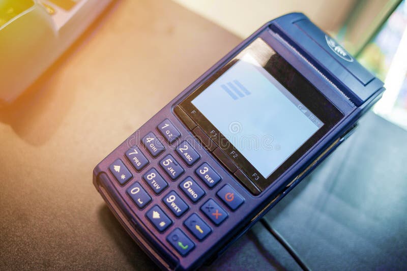Close-up Machine To Pay Credit Card. Paying by Credit Card. Stock Image ...