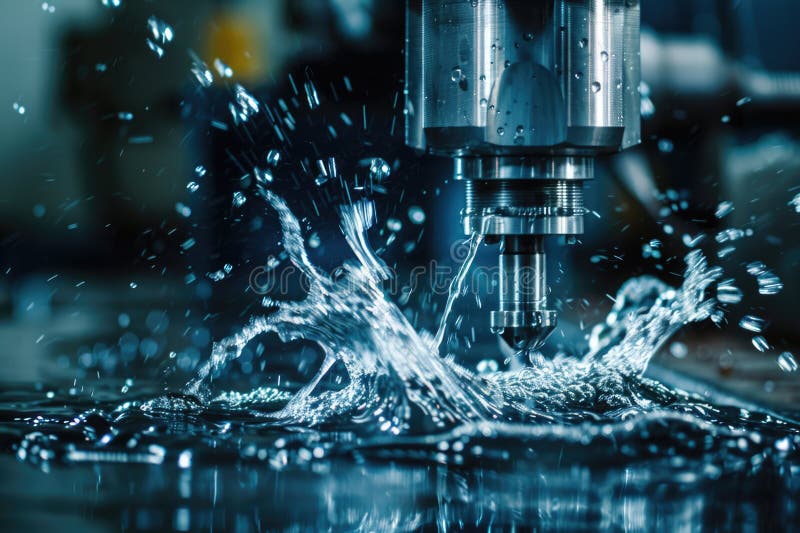 Close-up of Machine with Water Splashing, Suitable for Industrial and ...