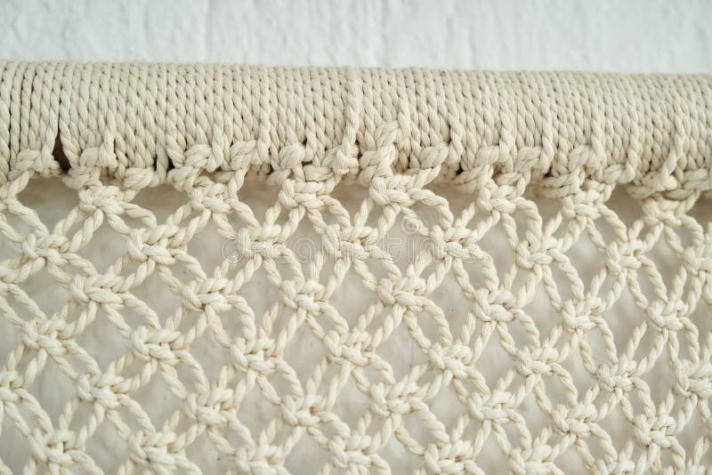 Macrame Handmade Macrame Texture. Cotton Cord and Macrame Decor. Eco ...