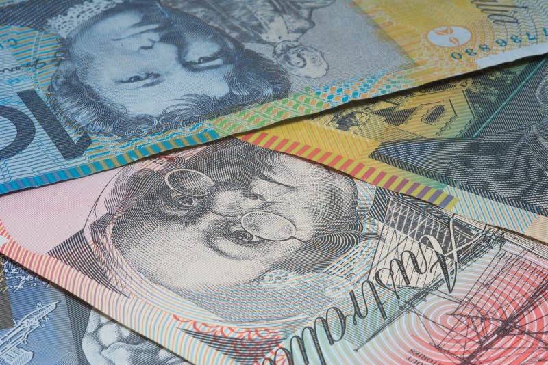 Scattered Australian Dollar Banknote Pile Stock Photo - Image of stack ...