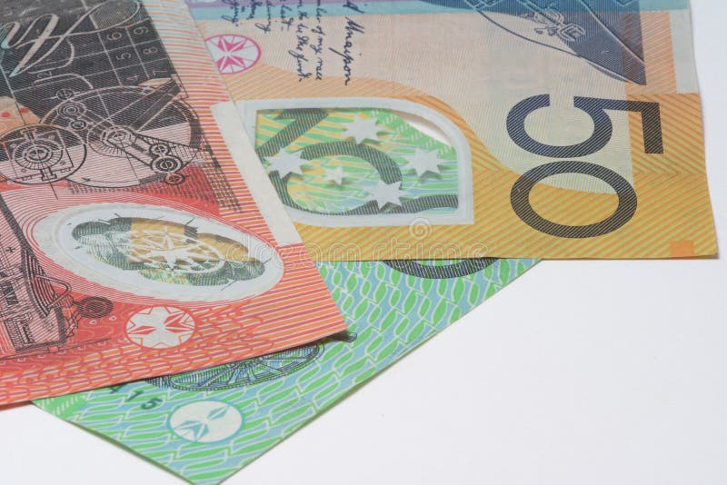 Scattered Australian Dollar Banknote Pile Stock Image - Image of ...