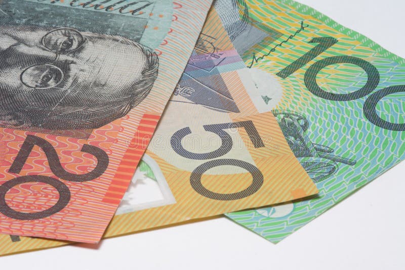 Scattered Australian Dollar Banknote Pile Stock Image - Image of ...