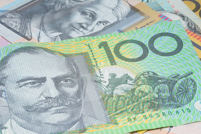 Scattered Australian Dollar Banknote Pile Stock Image - Image of ...