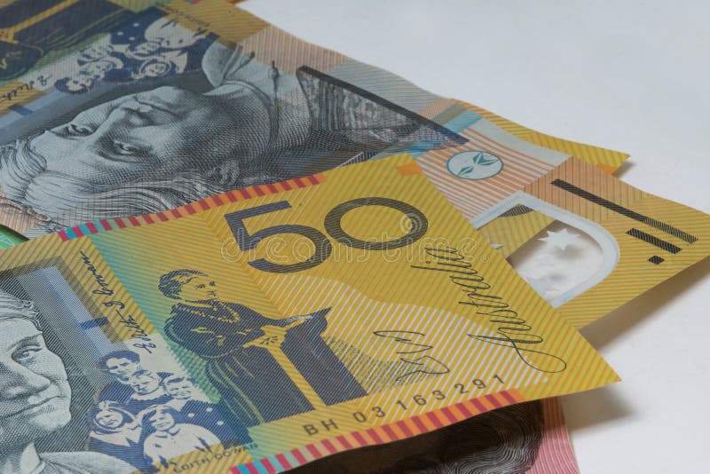 Scattered Australian Dollar Banknote Pile Stock Image - Image of ...