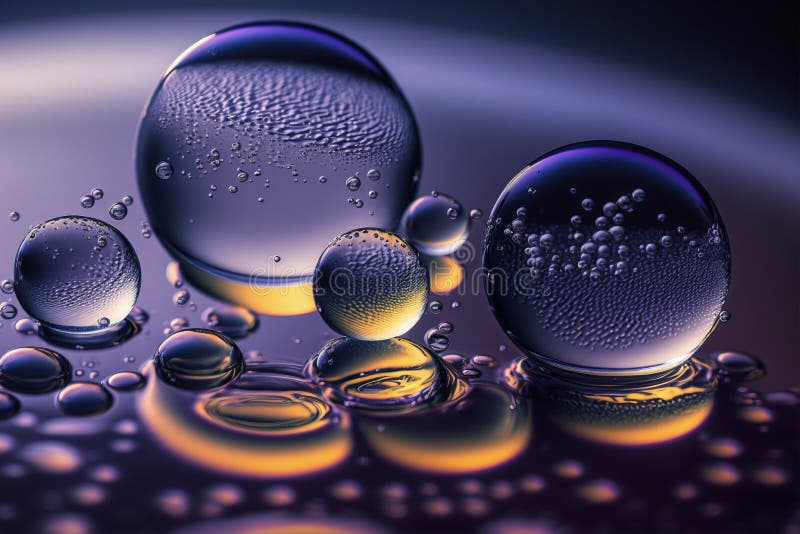 Close Up Macro of Bubbles and Drops Stock Image - Image of bright ...