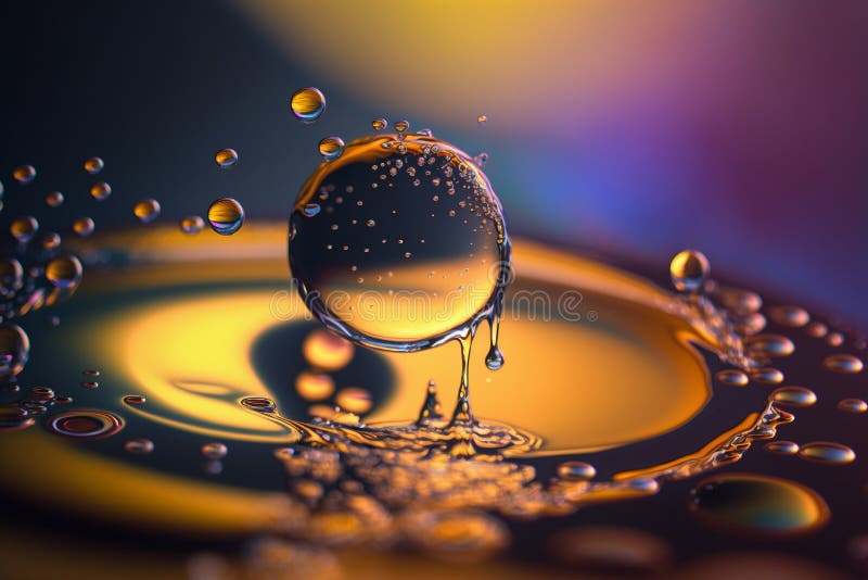 Close Up Macro of Bubbles and Drops Stock Image - Image of splash, blue ...