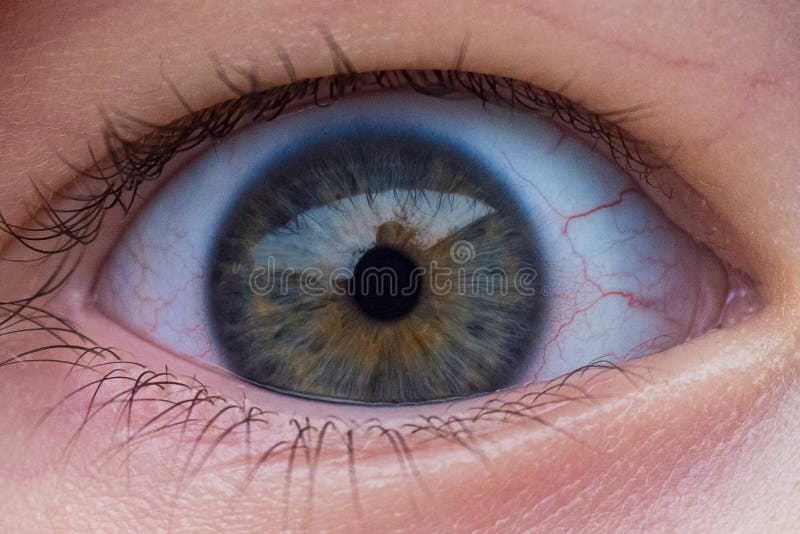 Close Up Macro Eye Opening Human Iris Natural Beauty Stock Photo ...