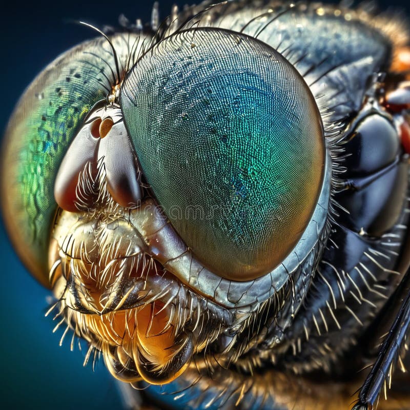 Close-up Macro Image about Compound Eye of Insect Stock Illustration ...