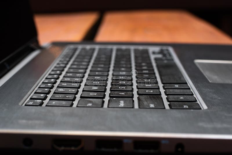Close Up Macro of Laptop Keyboard and Screen Stock Image - Image of ...