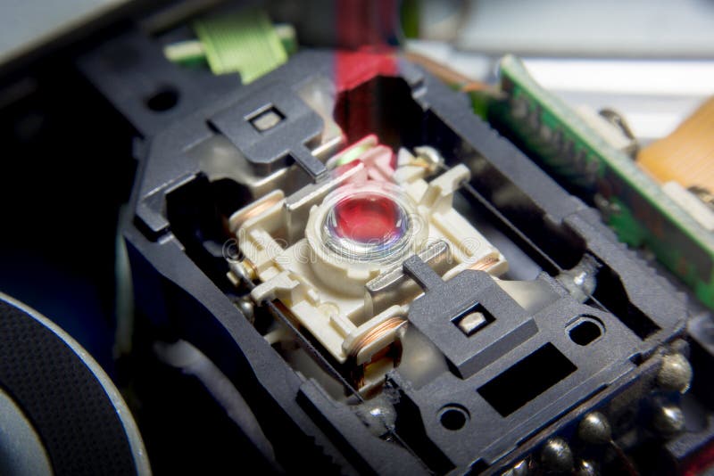 Close Up Macro. Laser Head Reader of Cd Player System Equipment Stock ...
