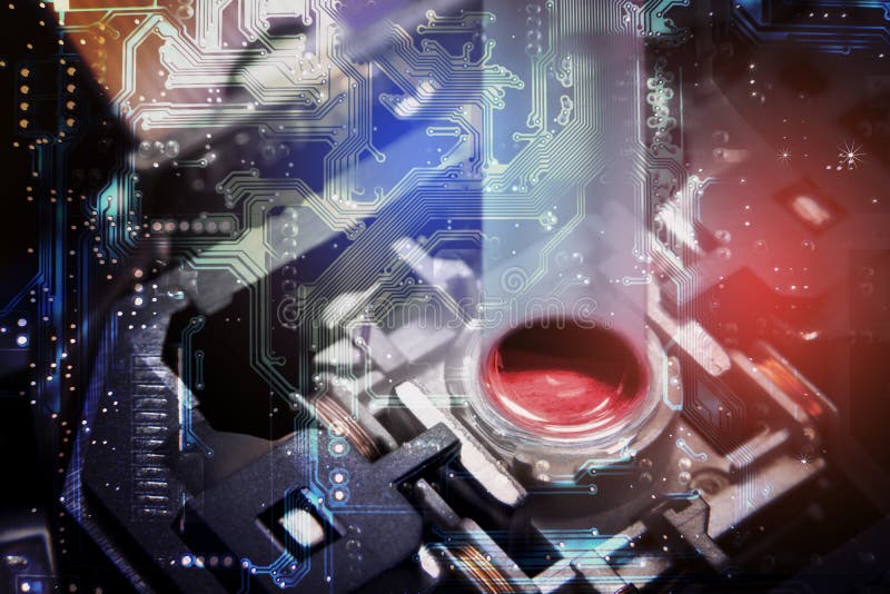 Close Up Macro, Laser Head Reader of Cd Player System Equipment Stock ...