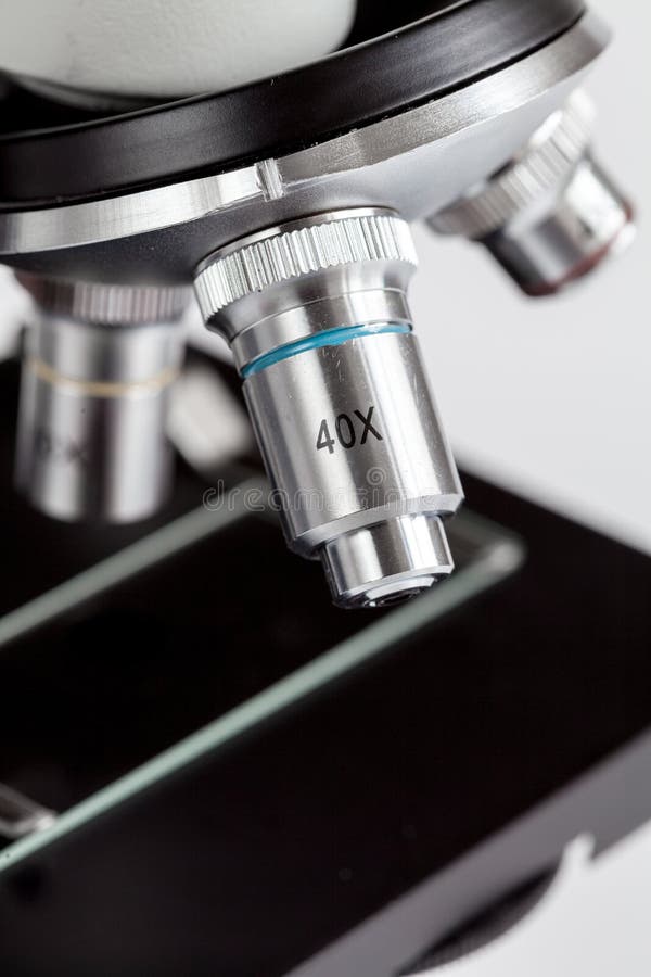 Close Up Macro Microscope on White Background Stock Image - Image of ...