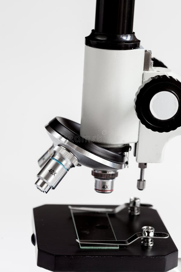 Close Up Macro Microscope on White Background Stock Photo - Image of ...