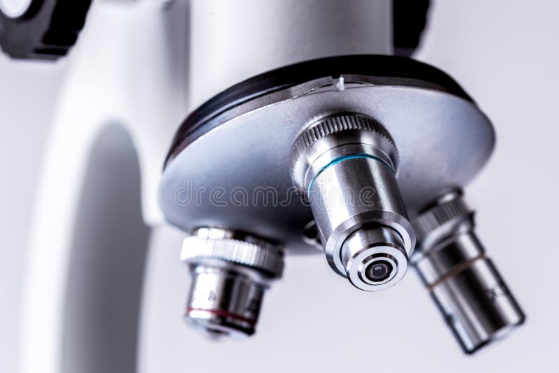 Close Up Macro Microscope on White Background Stock Image - Image of ...