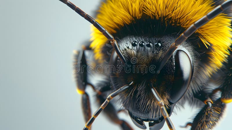 Close-up Macro Photography of a Bumblebee S Face Stock Image - Image of ...