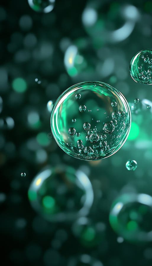Close-Up, Macro Photography of Hydrogen Bubbles in Water, H2, Clean and ...