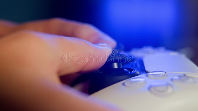 A Close-up Macro Plan of the Hands of Human Playing a Computer Game ...