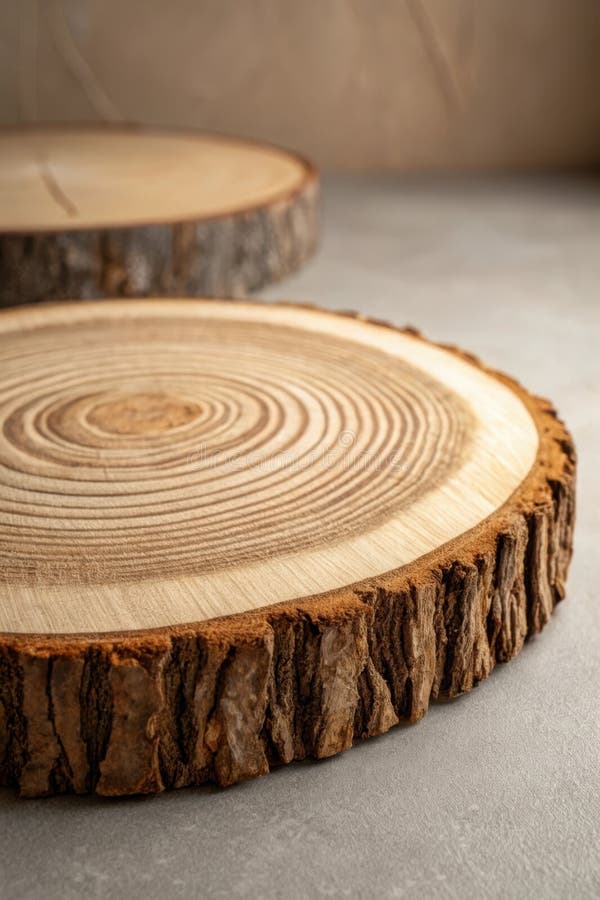 Close-up Macro Shot of a Detailed Wooden Slice Emphasizing Natural ...