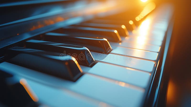 Close Up, Macro Shot of a Piano Tuts Keyboard Stock Illustration ...