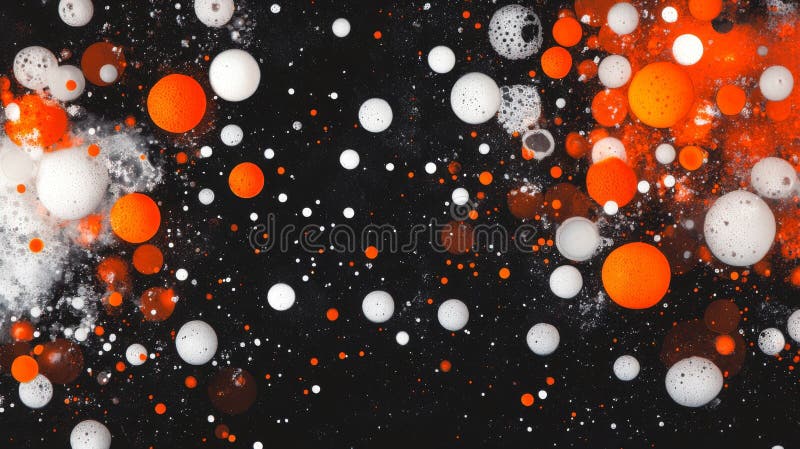 A Close-up Macro Shot of the Texture of Golden Beer Foam Bubbles on Black Stock Image - Image of ...