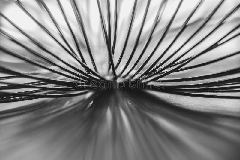 Close-up Macro of a Thin Wire Backlit in Black and White Abstraction ...