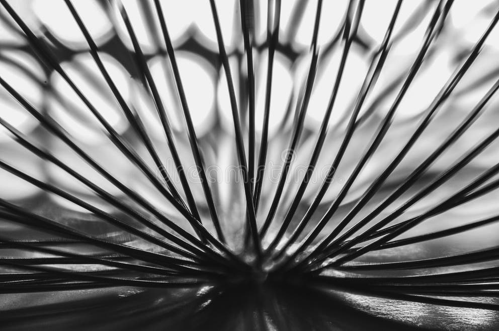 Close-up Macro of a Thin Wire Backlit in Black and White Abstraction ...