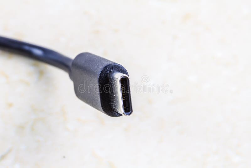 Close Up Macro of USB-C Connector Stock Photo - Image of line, cord ...
