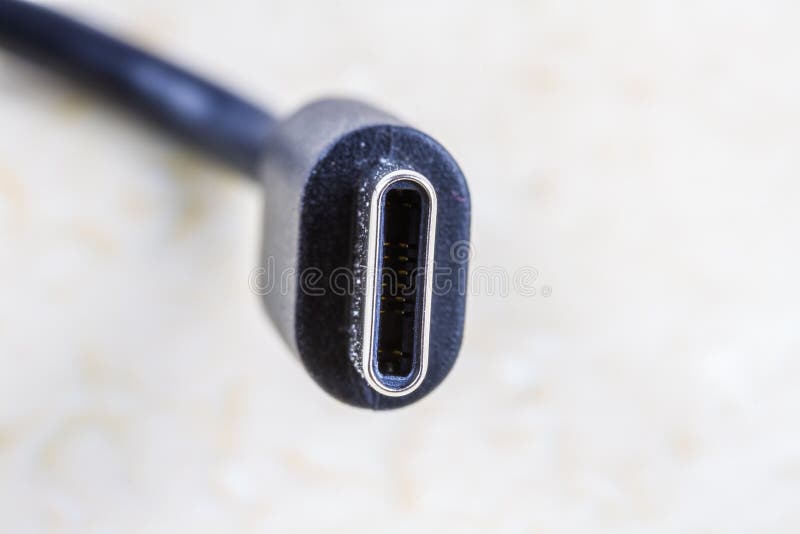 Close Up Macro of USB-C Connector Stock Image - Image of power, cable ...