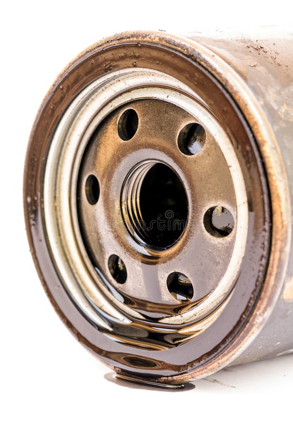 Close Up Macro Used Car Oil Filter Stock Image - Image of component ...