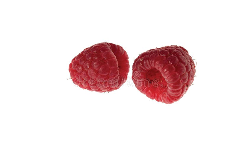 Close Up Macro View of Beautiful Raspberry Berry Isolated on White ...