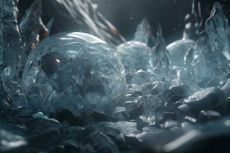 Close-up Macro View of Transparent Ice Bubbles Background Stock ...