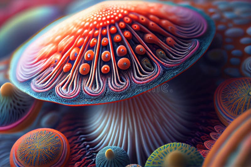 Magic Mushroom Garden with Mushrooms of All Shapes and Sizes Growing in ...