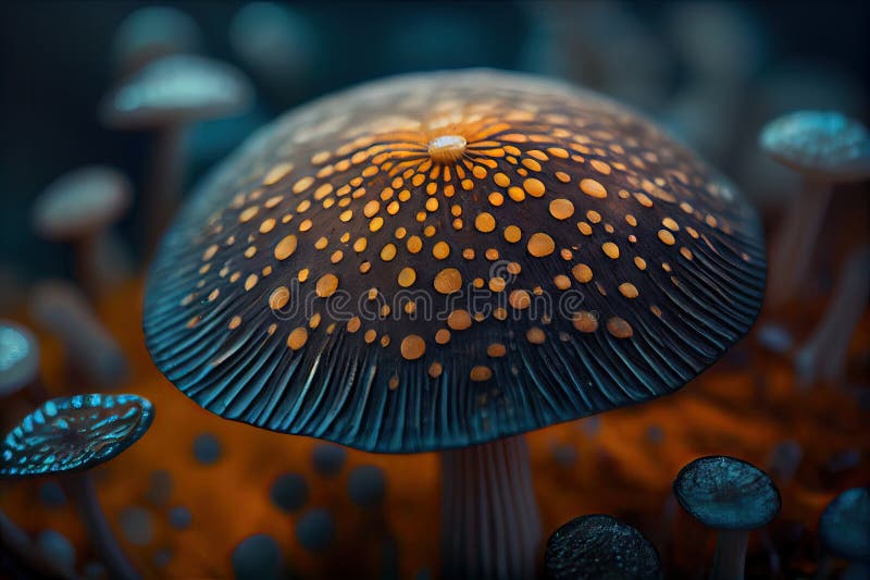 Close-up of Magic Mushroom, with Its Unique Texture and Colors Visible ...