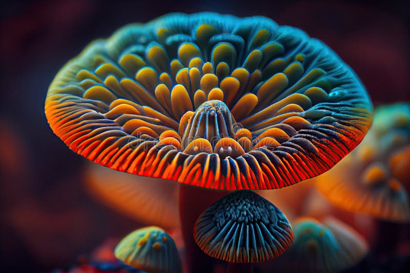 Close-up of Magic Mushroom, with Its Unique Texture and Colors Visible ...