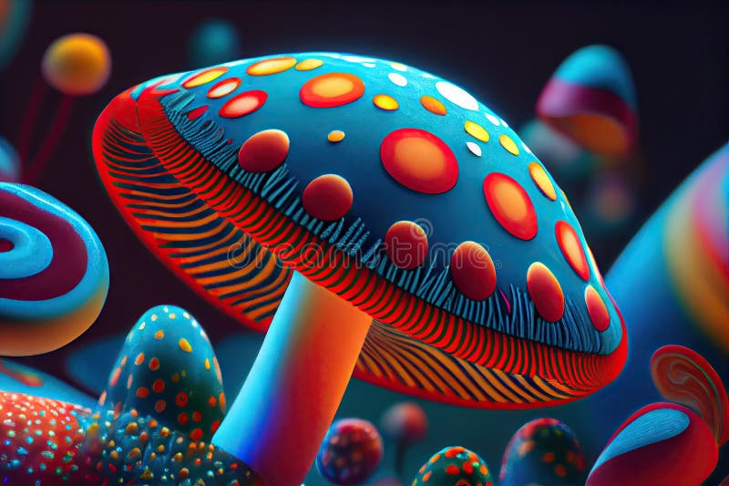 Close-up of Magic Mushroom, with Its Vibrant Colors and Patterns on ...