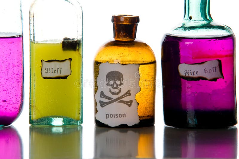 Old Fashioned Poison Bottle with Label. Stock Image - Image of health ...