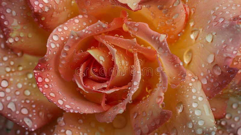 Close-up of a Magnificent Rose with Dewdrops Stock Illustration ...