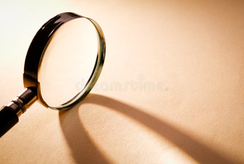 Close Up Magnifying Glass on Brown Platform Stock Photo - Image of ...