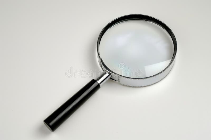 Close-up of a Magnifying Glass on White Background Stock Photo - Image ...