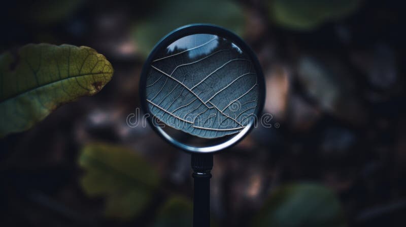 A Close Up of a Magnifying Lens with a Leaf on it. Generative AI Image ...