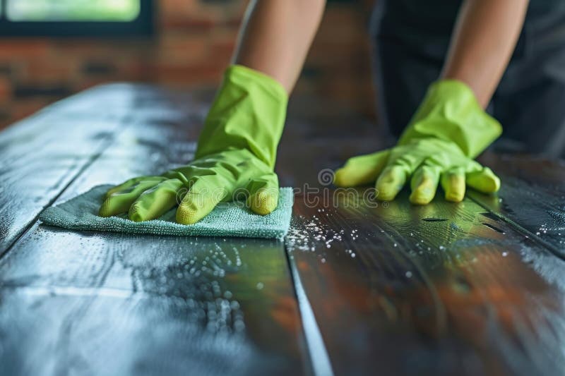 Close Up Maid Cleaning on the Floor. Housekeeper Concept Stock Image ...