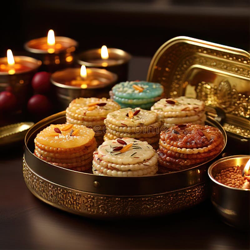 A Close-up of a Makar Sankranti Thali with Traditional Dishes Stock ...